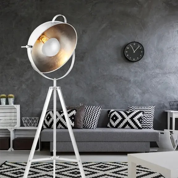 Retro stojací lampa Toma bílé