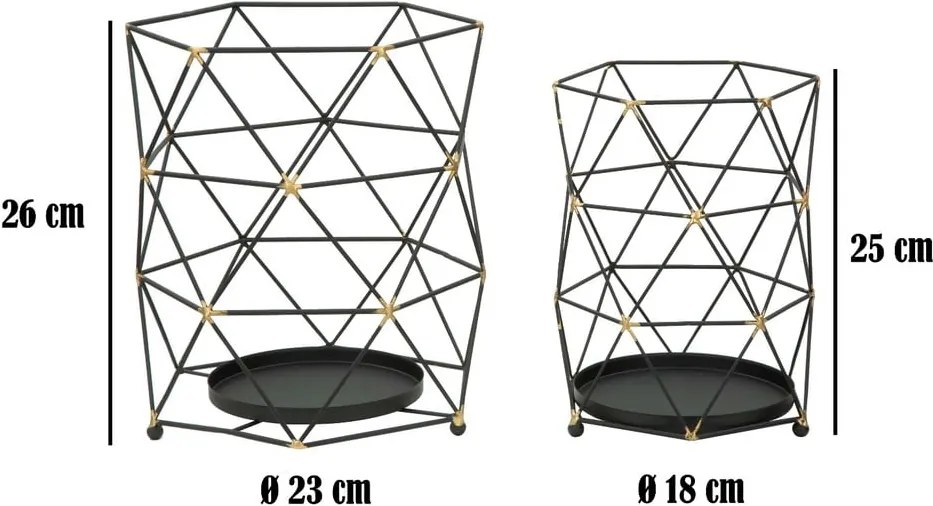 Sada 2 černých svícnů ze železa Mauro Ferretti Coppia