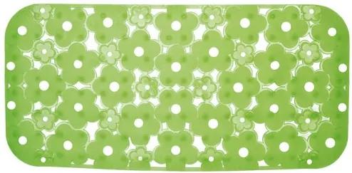AQUALINE MARGHERITA podložka do vany 34,5x72cm s protiskluzem, PVC, zelená ( 973572P8 )