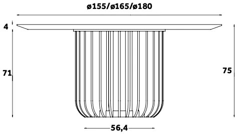 Kulatý stůl JUICE - Ø155 x 75 cm, černý - Miniforms