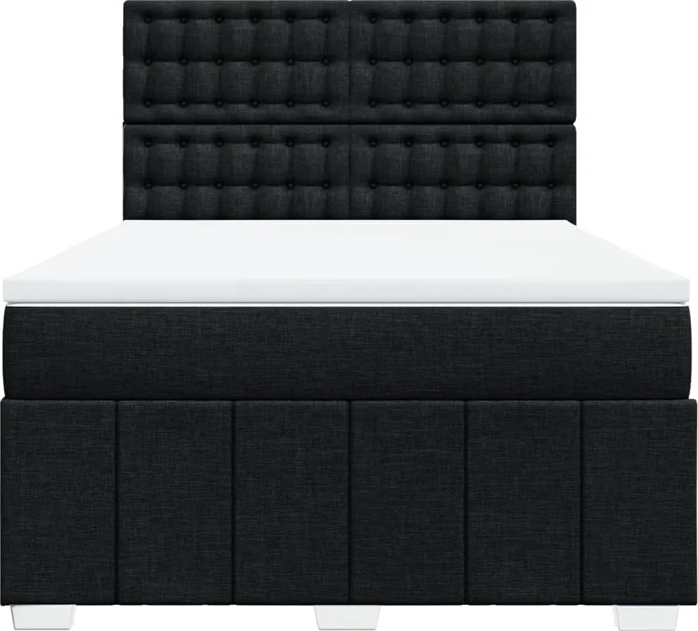 Box spring postel s matrací černá 140 x 190 cm textil 3293979