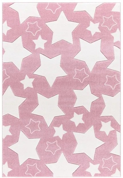 Dětský koberec - Hvězda barva: růžová, Velikost: 160 x 230