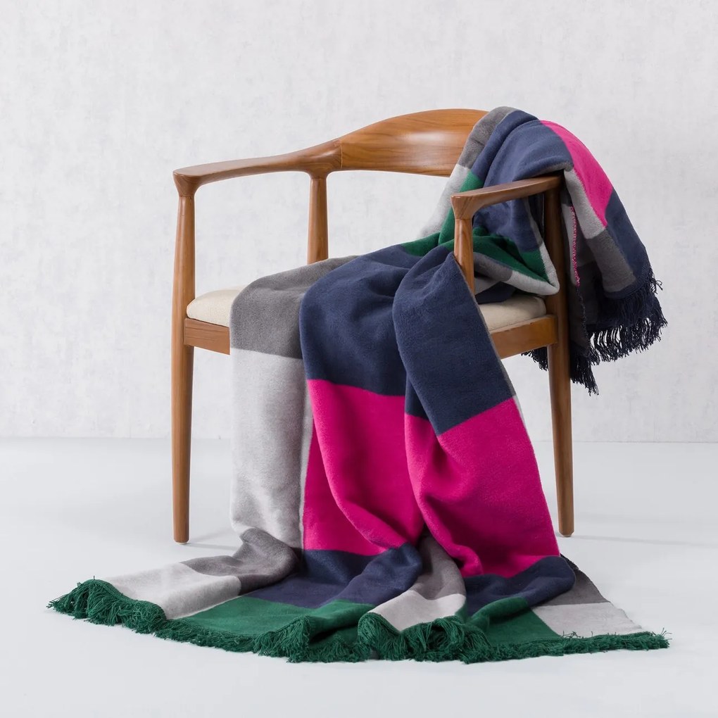 Deka Cotton Cloud 150x200cm Leaf&Fuchsia