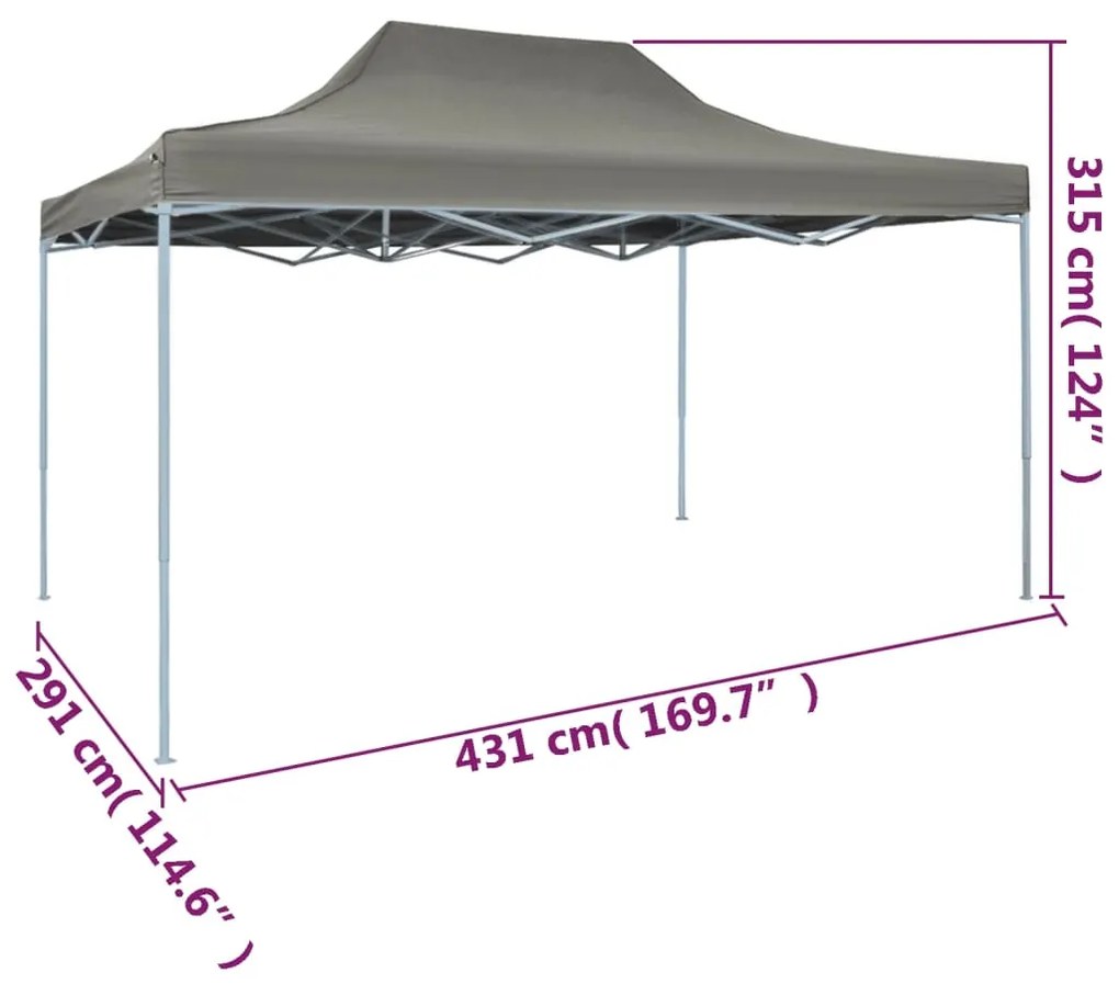 vidaXL Marketos Skládací party stan nůžkový 3 x 4,5 m antracitový
