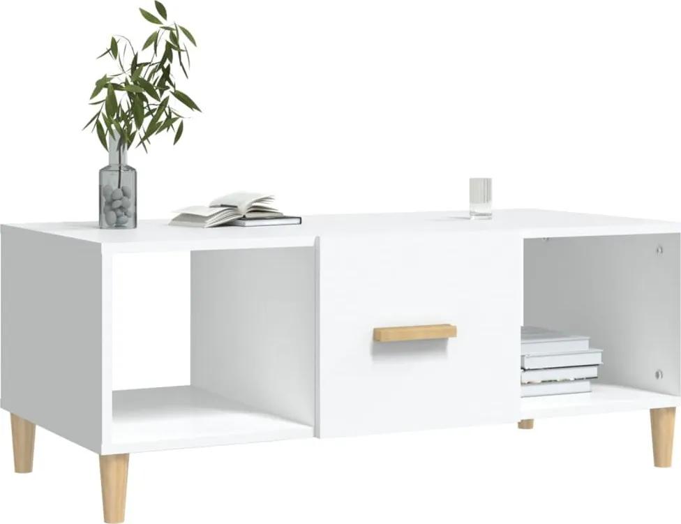 vidaXL Konferenční stolek 102 x 50 x 40 cm kompozitní dřevo [812690] Barva: Bílá