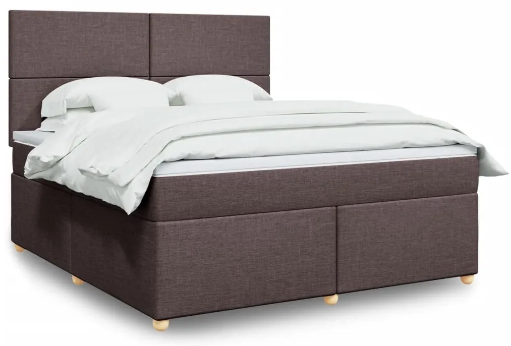 Box spring postel s matrací tmavě hnědá 180x200 cm textil 3291355
