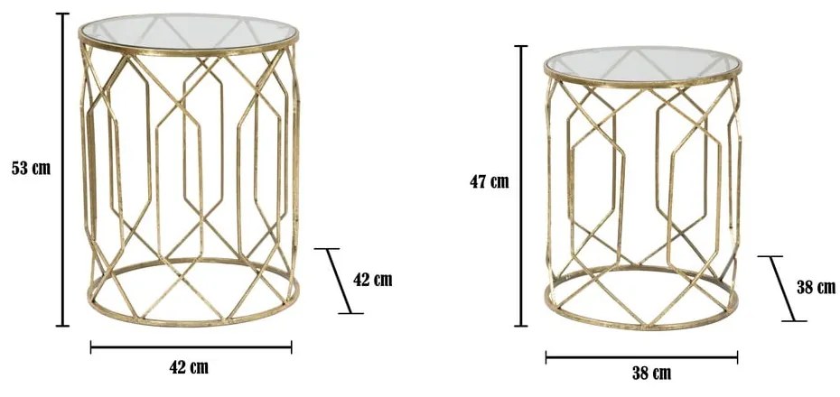 Kulaté odkládací stolky v sadě 2 ks se skleněnou deskou ø 42 cm Tunisi – Mauro Ferretti