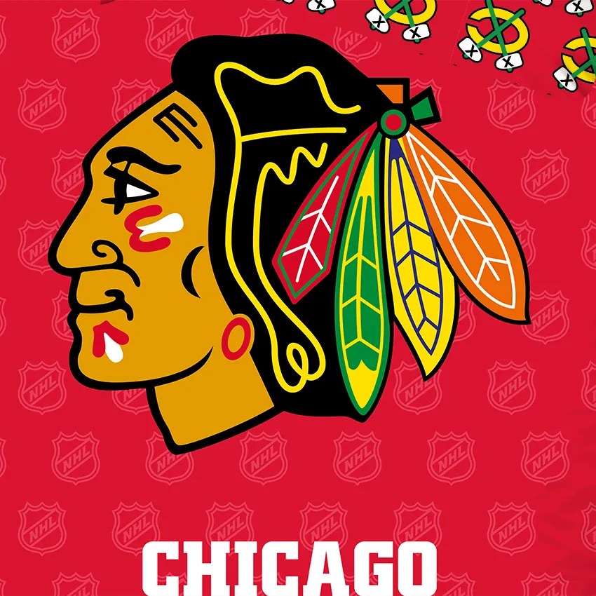 Hokejové povlečení NHL Chicago Blackhawks Shields Velikost: 135x200 + 80x80 cm