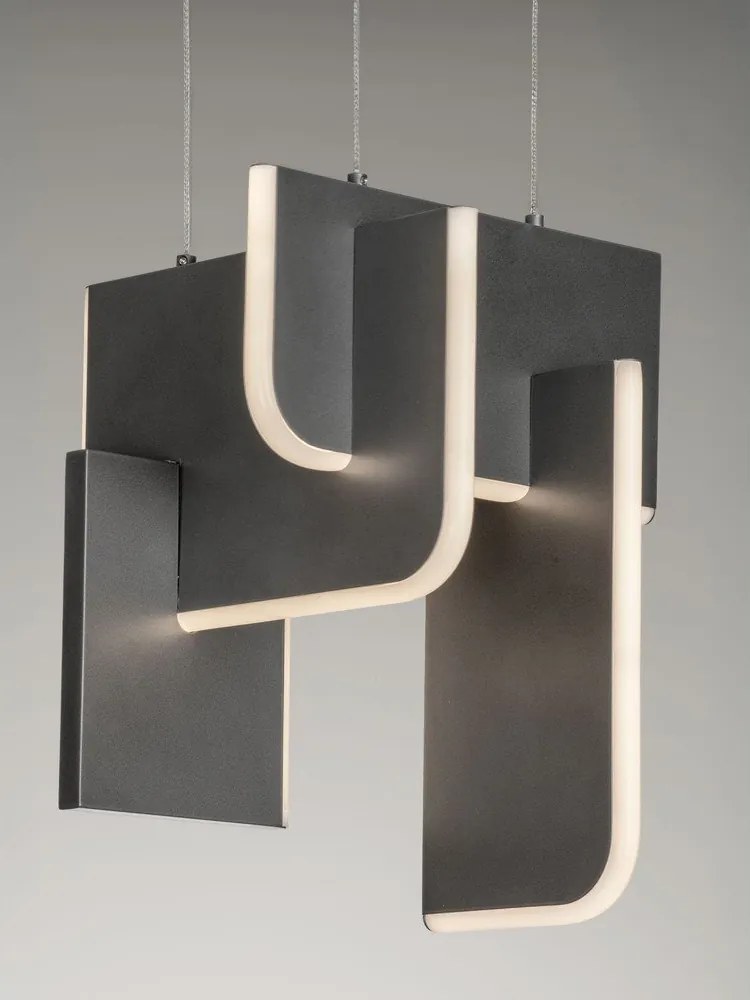 Světle šedé kovové LED stmívatelné závěsné svítidlo Totem – Nova Luce