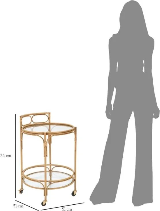 Designový servírovací vozík Gennipha 51 cm hnědý