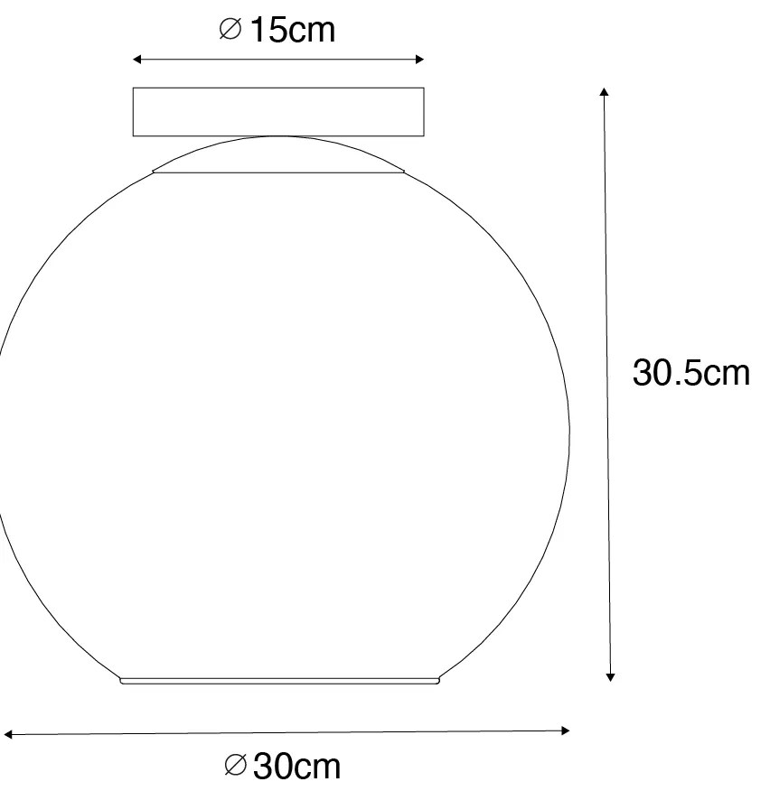 Designové stropní svítidlo černé se zlatým sklem - Bert