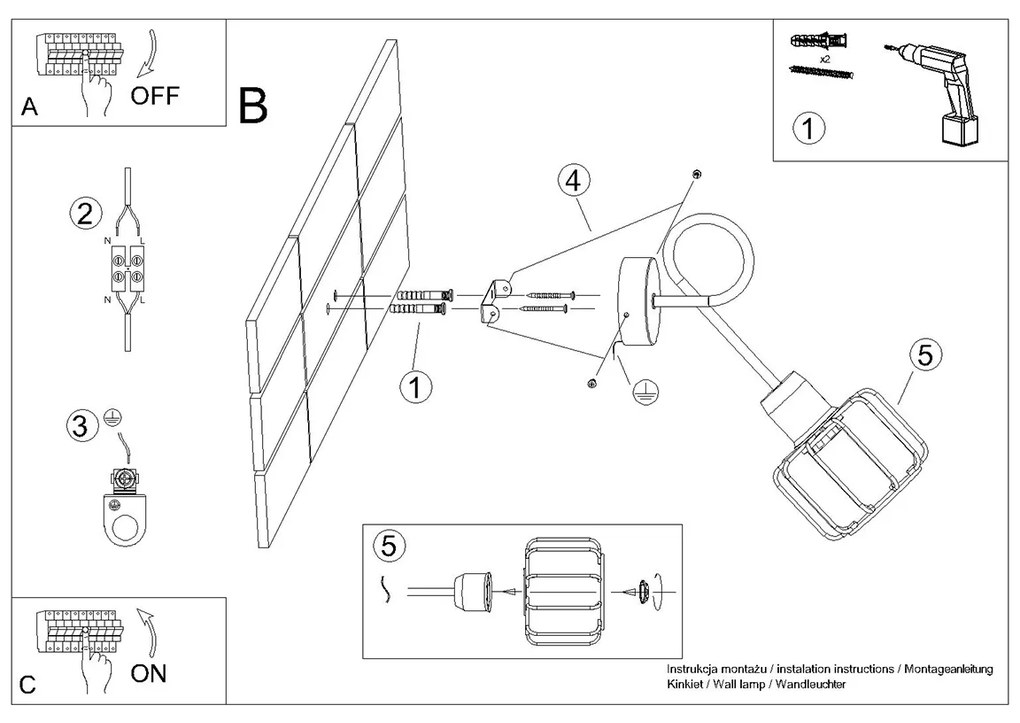 Sollux Lighting Nástěnné svítidlo BELUCI 1S Černá