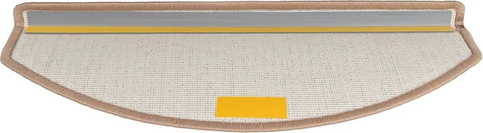Schodové rohože 10 ks 65 x 24 x 4 cm světle hnědé, půlkulaté, velké 149755