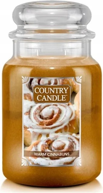 Warm Cinnabuns – Country Candle – velká vonná svíčka se dvěma knoty