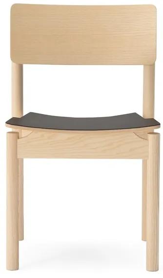 BILLIANI - Dřevěná židle s koženým sedákem GREEN 003