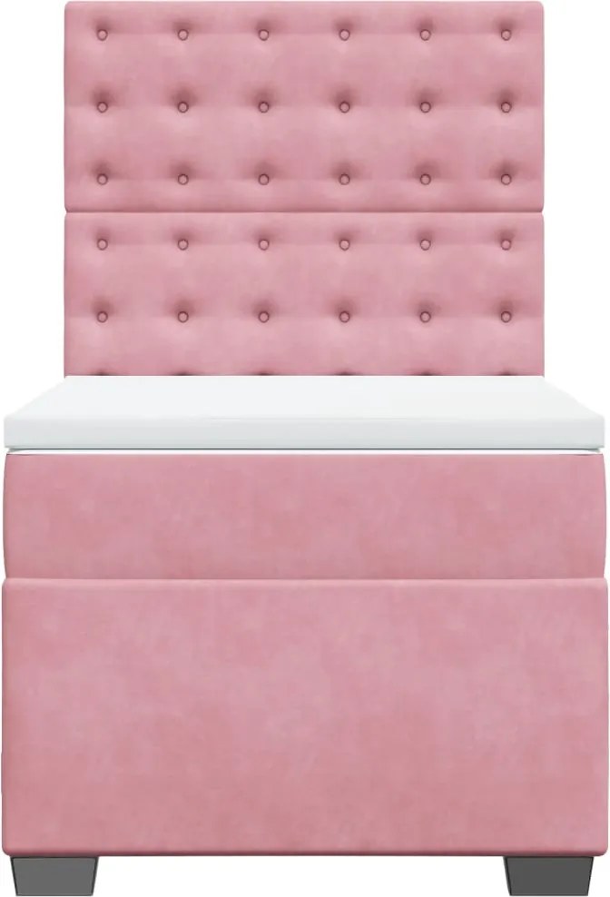 Box spring postel s matrací růžová 90x200 cm samet 3293127