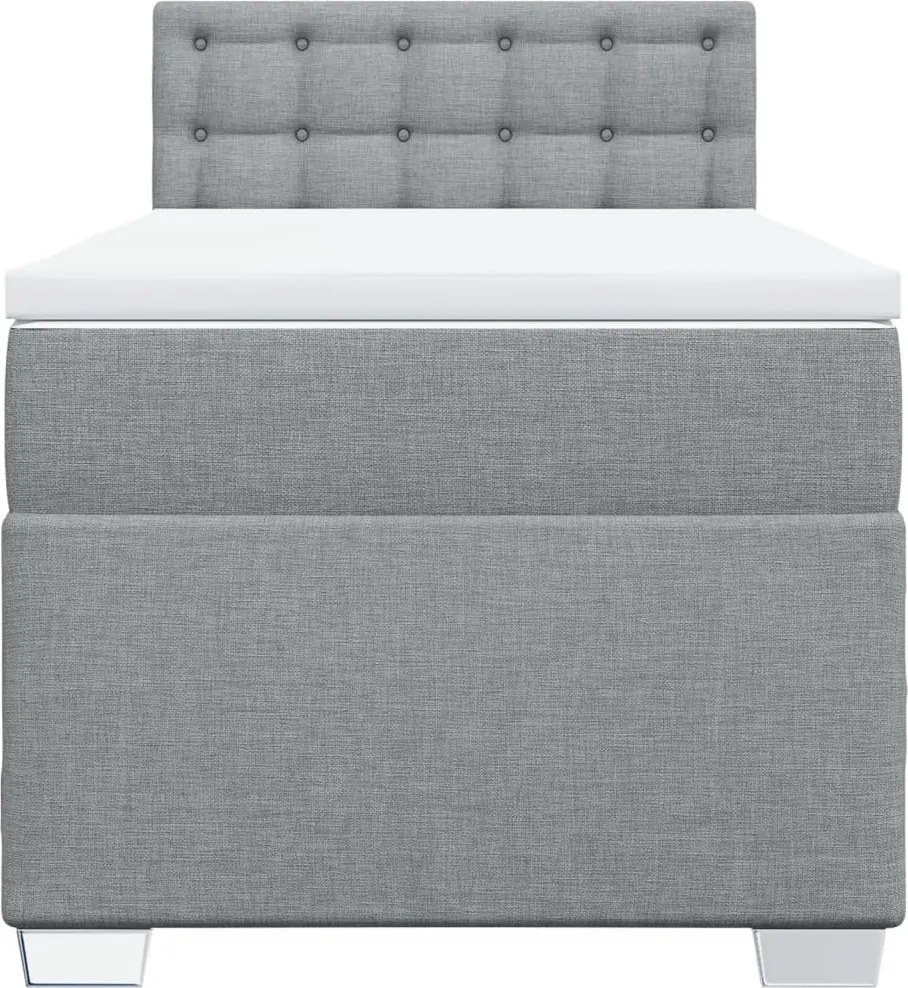 Box spring postel s matrací světle šedý 100 x 200 cm textil 3285813