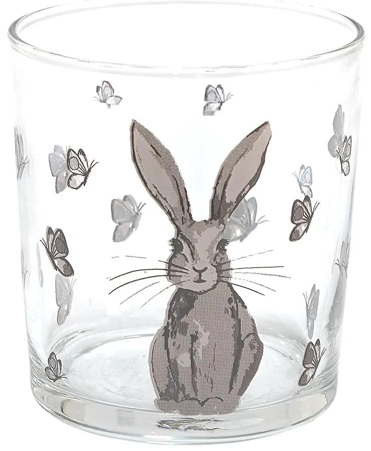 Sklenička na vodu se zajíčkem Rustic Easter Bunny - Ø 8*9 cm/ 250ml