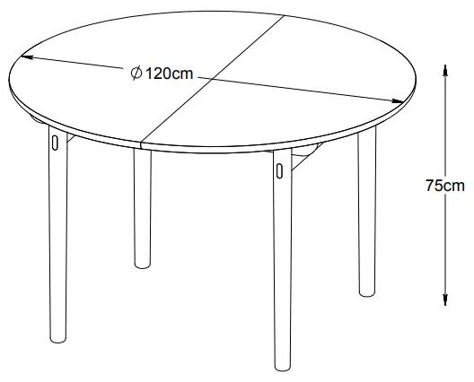 Designový jídelní stůl Wally 120 cm přírodní dub