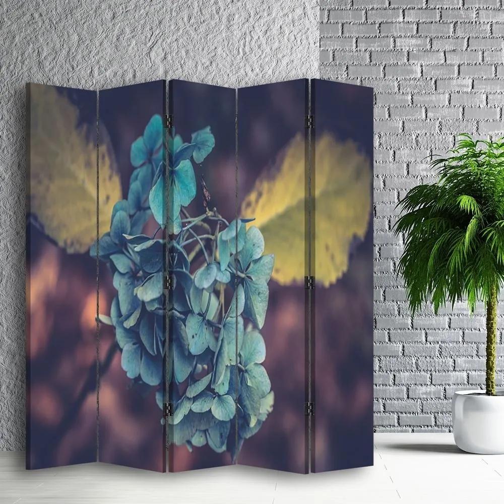 Ozdobný paraván Rostliny Příroda - 180x170 cm, pětidílný, obustranný paraván 360°
