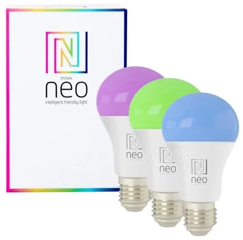 Immax NEO 07712CDO-SADA 3xLED RGB Stmívatelná žárovka E27/9W/230V Wi-Fi Tuya+DO