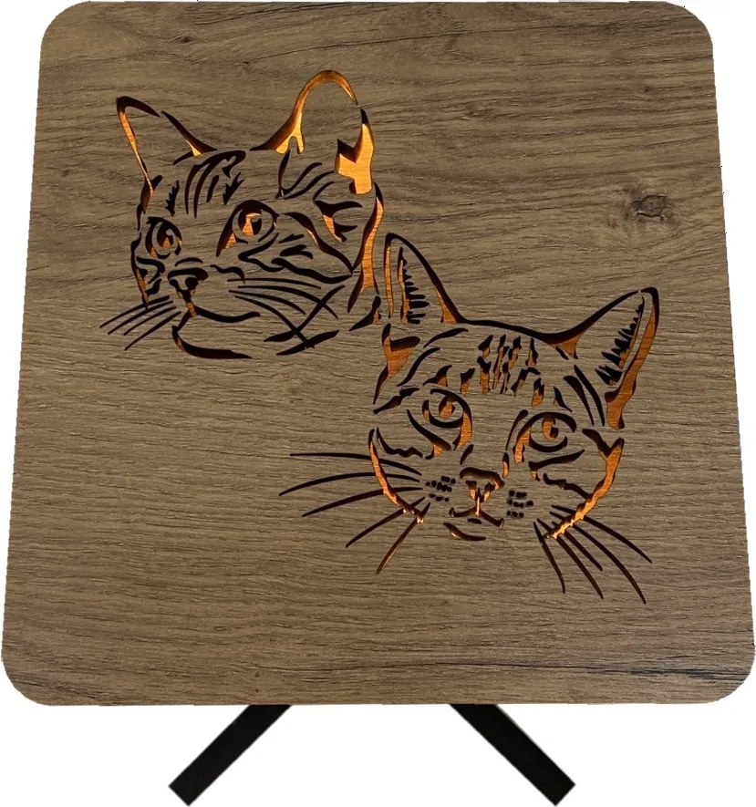 Li-Go "Kočky" lampa 19x19 cm provedení povrchu: dub