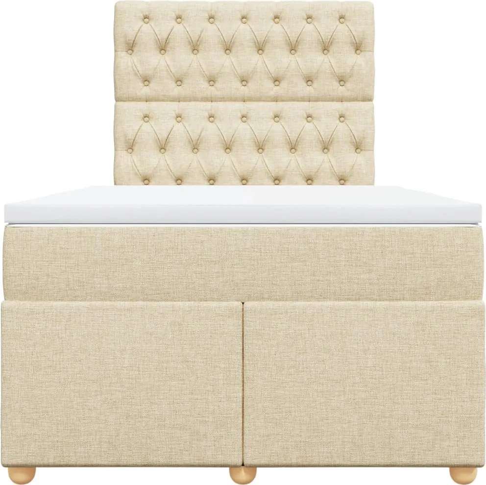 Box spring postel s matrací krémová 120x200 cm textil 3293559