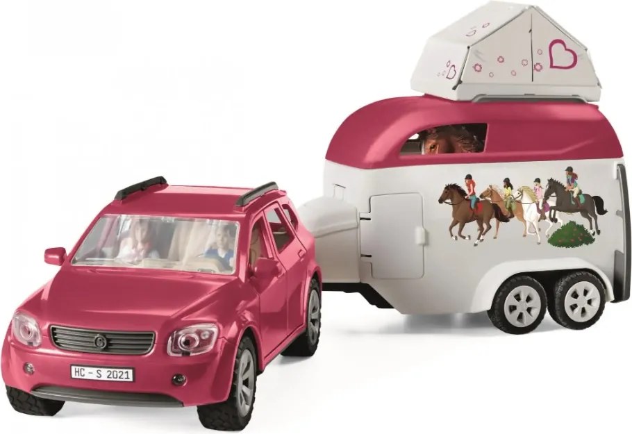 Schleich 42535 Dobrodružné auto s přívěsem a koněm