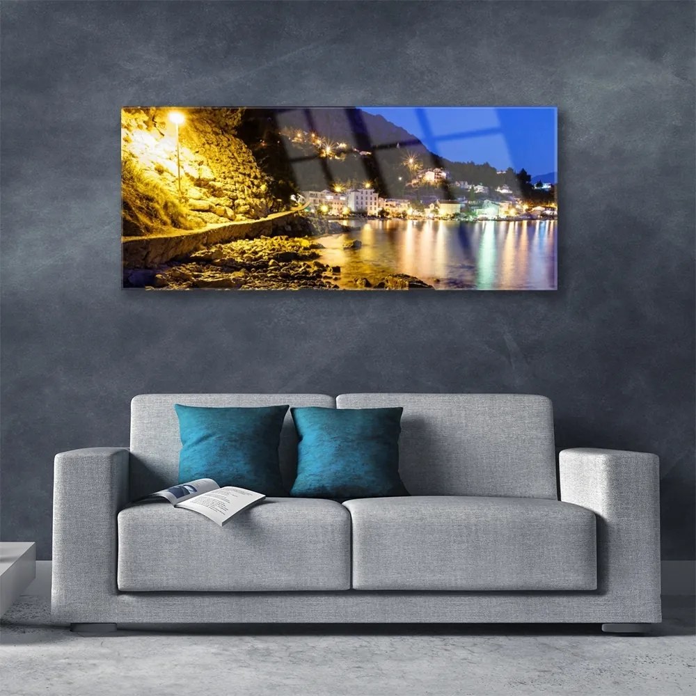 akrylový obraz Hora Pláž Krajina 125x50 cm