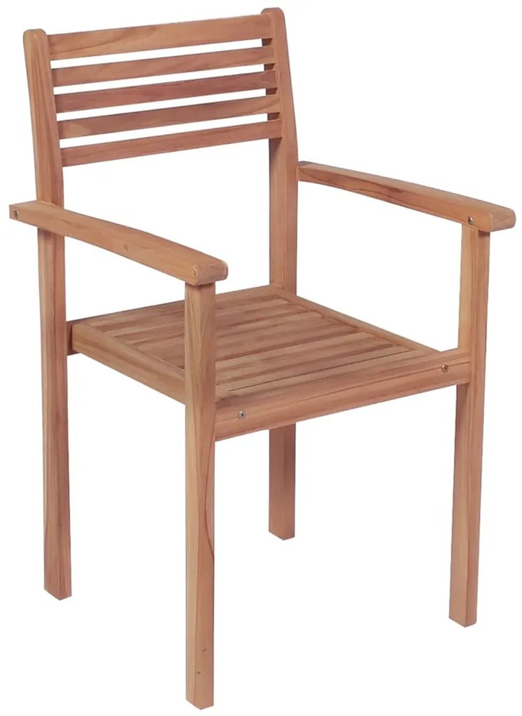 Stohovatelné zahradní židle s poduškami 8 ks masivní teak - Default Title