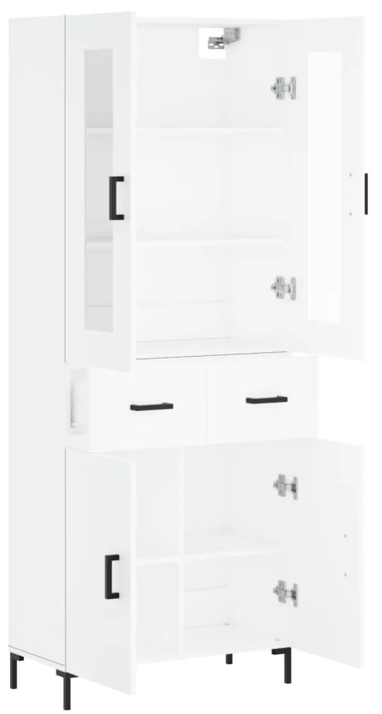 Skříň highboard bílá 69,5 x 34 x 180 cm kompozitní dřevo - Default Title