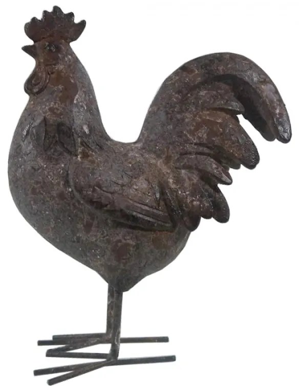 Dekorace hnědého kohouta – 19x9x24 cm