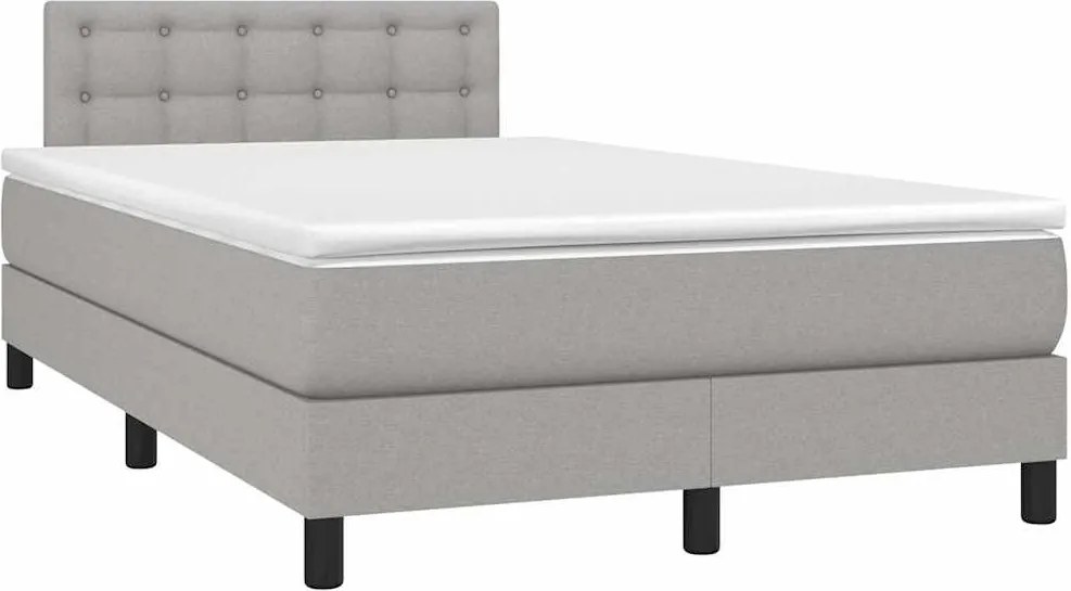 Box spring postel s matrací a LED světle šedá 120x200 cm textil 3133461