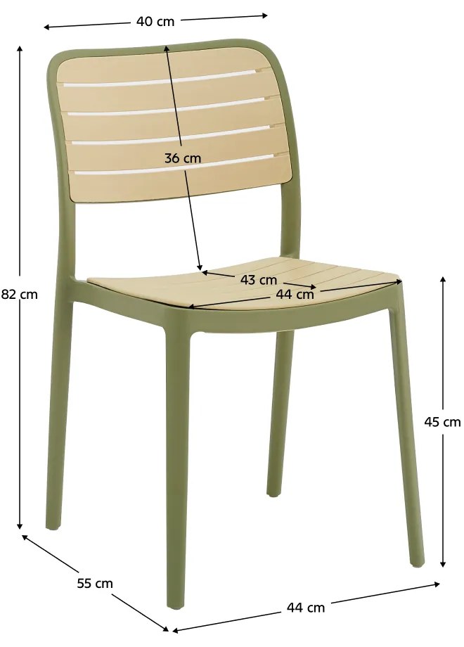 Kondela Stohovatelná židle, zelená/béžová, KARDOS TYP 1