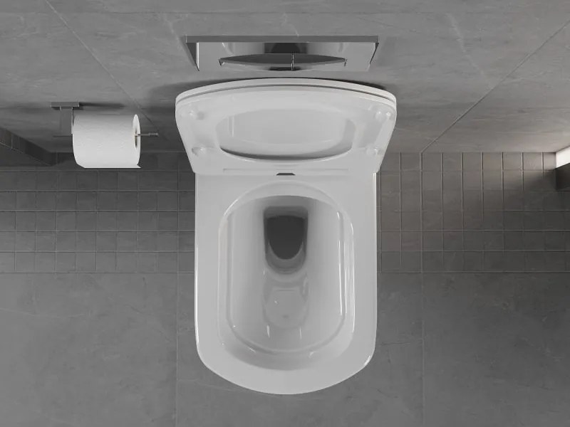 Mexen Vito WC mísa Rimless s pomalu sklopnou deskou slim, duroplast, bílý lesk - 30174000