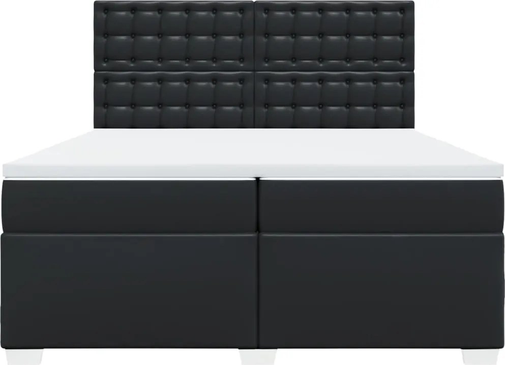 Box spring postel s matrací černá 200x200 cm umělá kůže 3290736