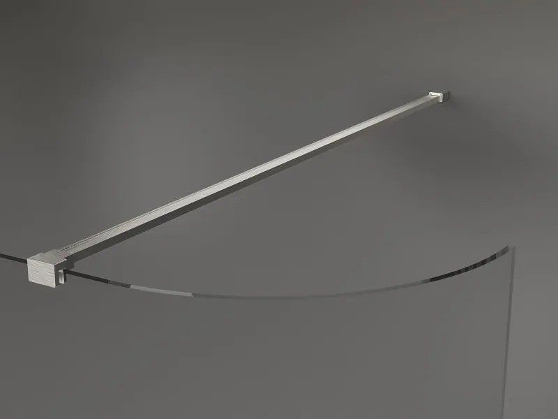 Mexen Kioto, sprchová zástěna Walk-In 160 x 200 cm, 8mm čiré sklo, broušená ocel profil, 800-160-101-97-06