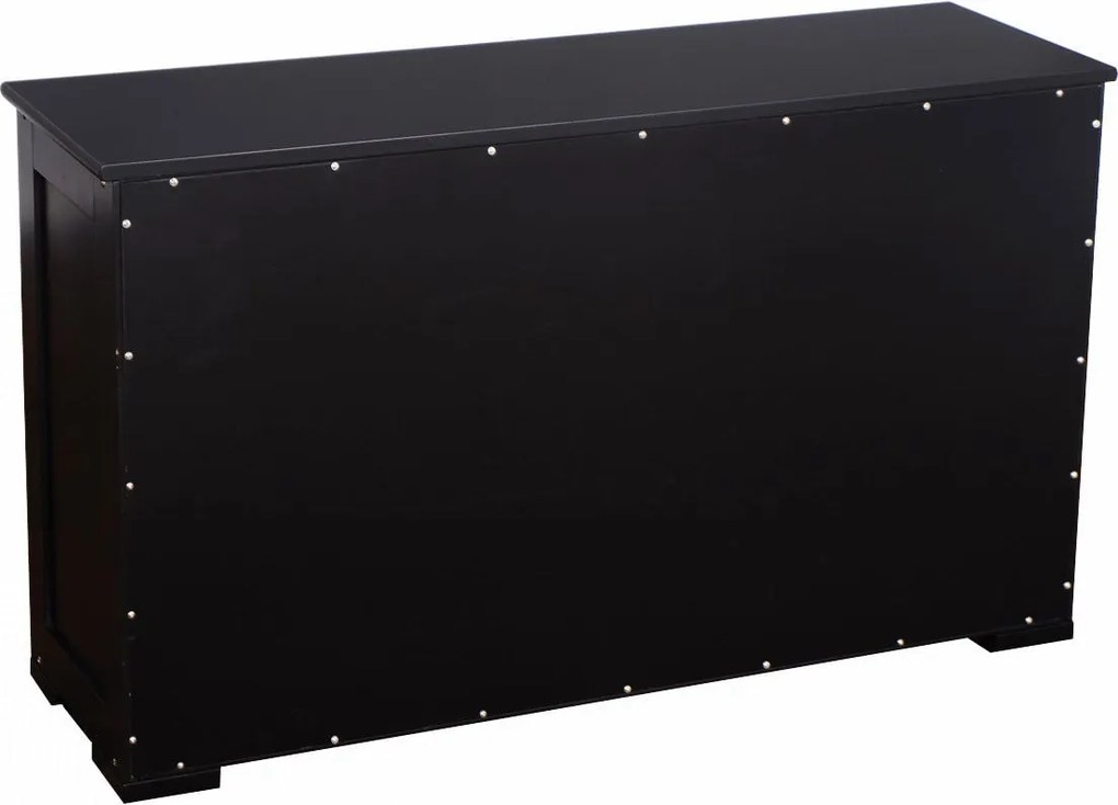 Costway Příborník s posuvnými dvířky 106,5 cm, černý