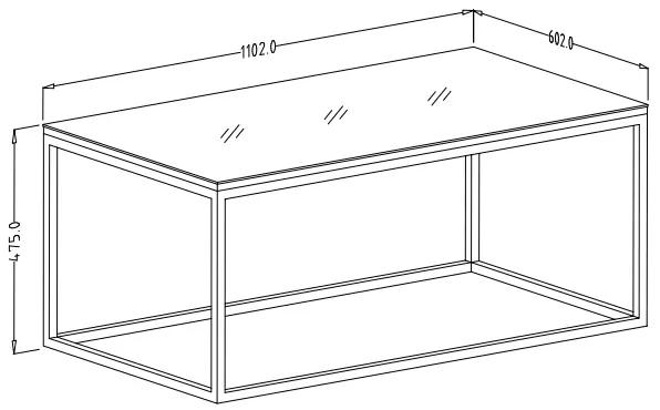 Konferenční stolek HELIO 99 Helvetia 110/48/60 Barevné provedení: černá/šedé sklo