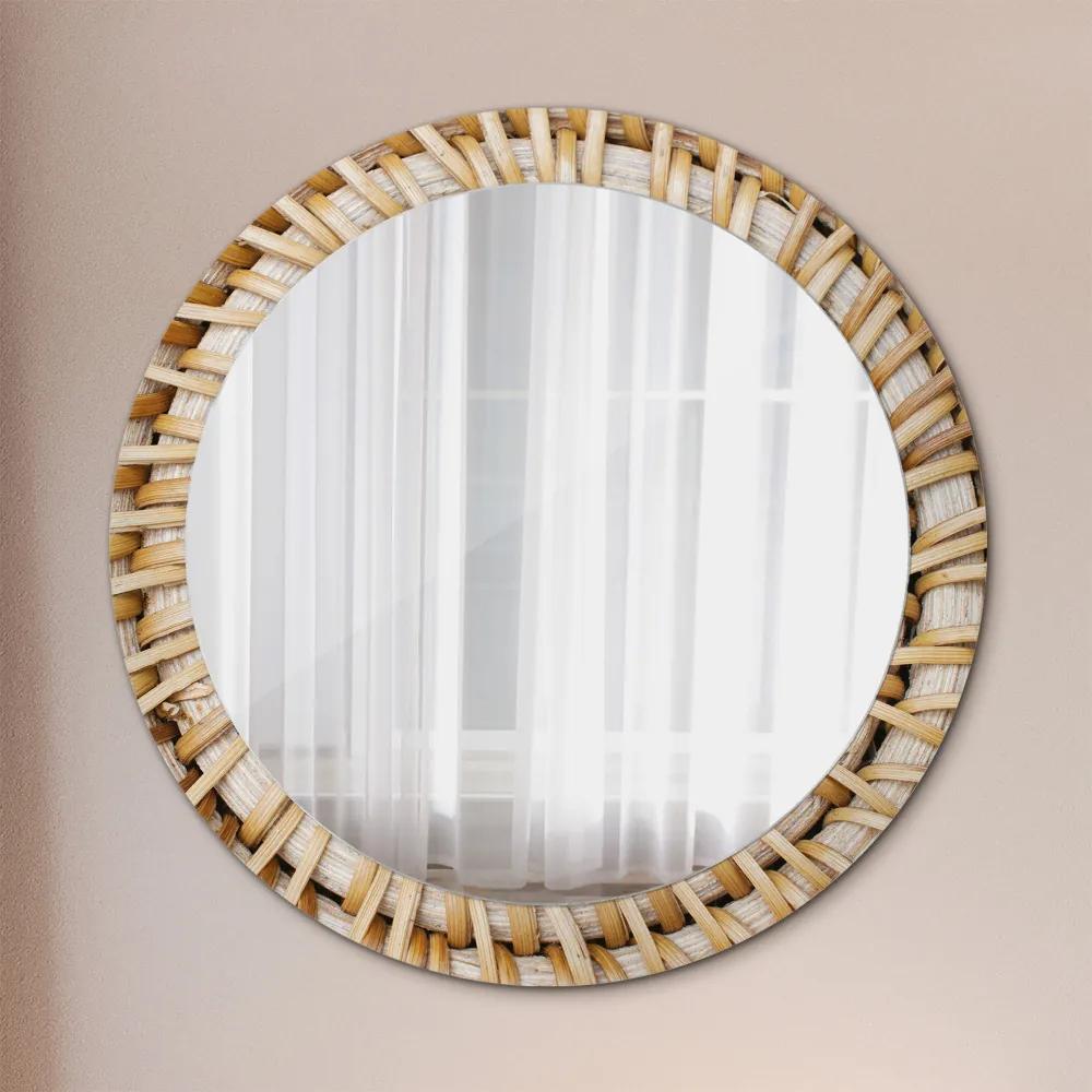 Kulaté zrcadlo tištěný rám Přirozený cop fi 80 cm