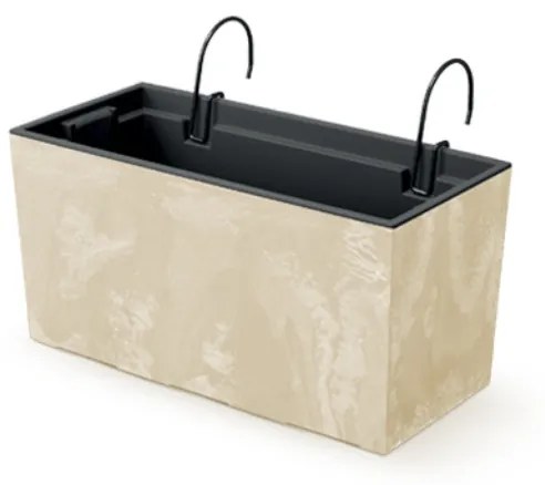 PROSPERPLAST Závěsný truhlík - URBI CASE W Beton Effect Rozměr: 58x18 cm, Barva: terakotová