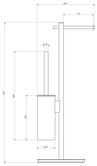 OMNIRES MP60810CR - Stojan na toaletní papír a WC štětku MODERN PROJECT chrom