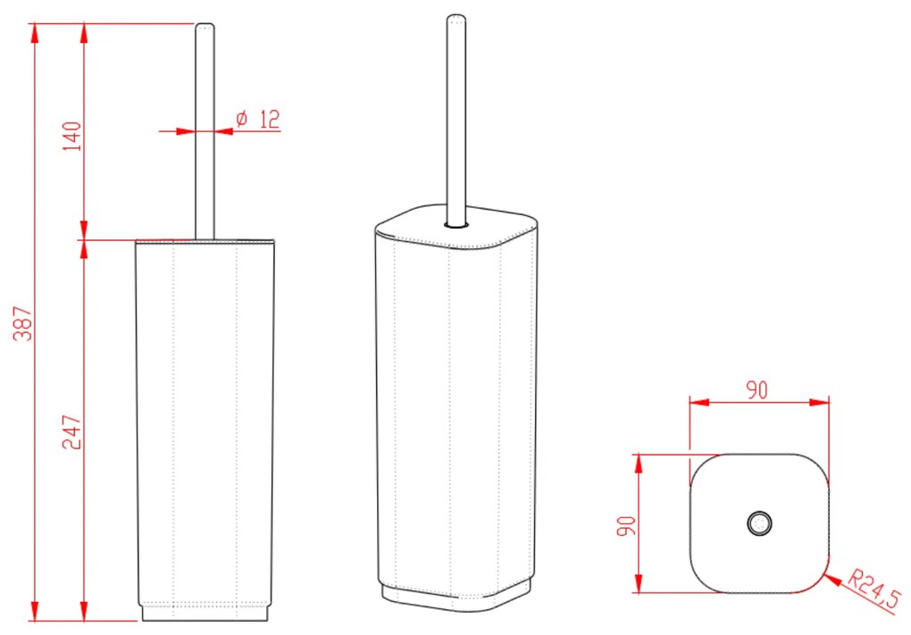 Aqualine, SEVENTY WC kartáč na postavení, tortoru, 633452