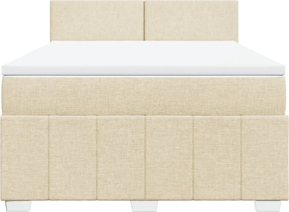 Box spring postel s matrací krémová 140x200 cm textil 3289389