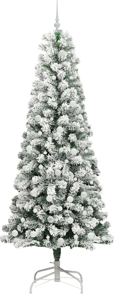 Umělý Skládací Vánoční Strom 300 LED Zelená a bílá 240 cm 3395616