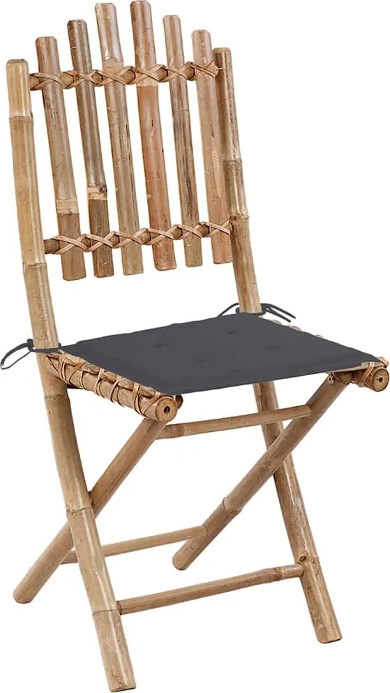 Skládací židle 2 ks s bambusovými polštáři 3063987