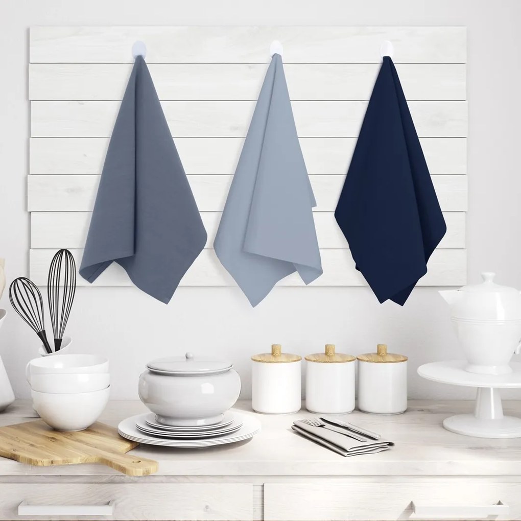 Sada kuchyňských ručníků Letty Plain - 3 ks modrá