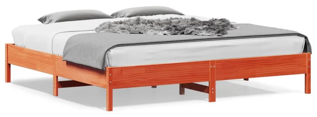 Rám postele voskově hnědý 180 x 200 cm masivní borovice,  842689