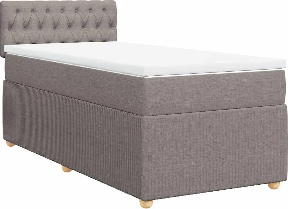 Box spring postel s matrací taupe 80x200 cm textil 3287294