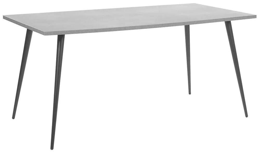 Jídelní stůl 160 x 80 cm betonový efekt s černým SANTIAGO